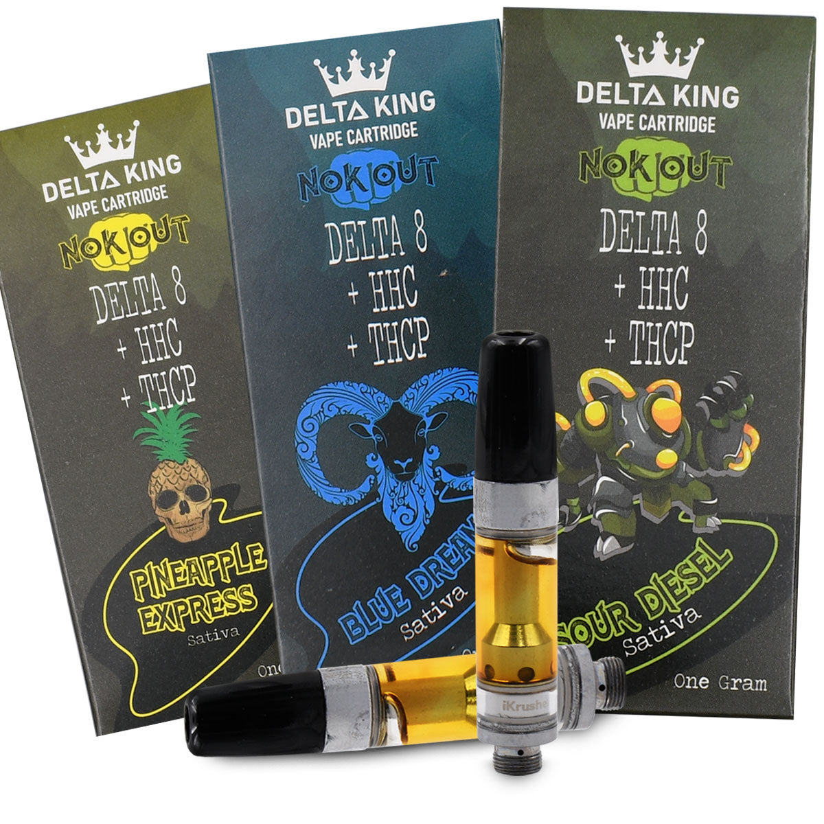 NokOut Delta 8 Cart Prefilled w/ 1 Gram D8, HHC, THCP - All Strains