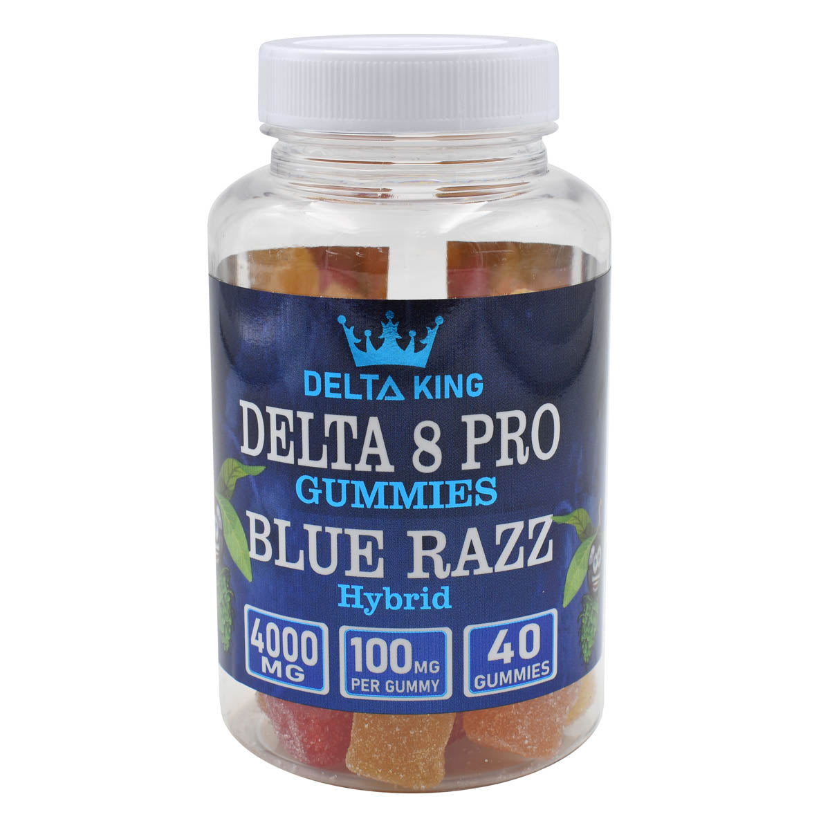 PRO Delta 8 Gummies Blue Razz Hybrid 40ct – Delta-King